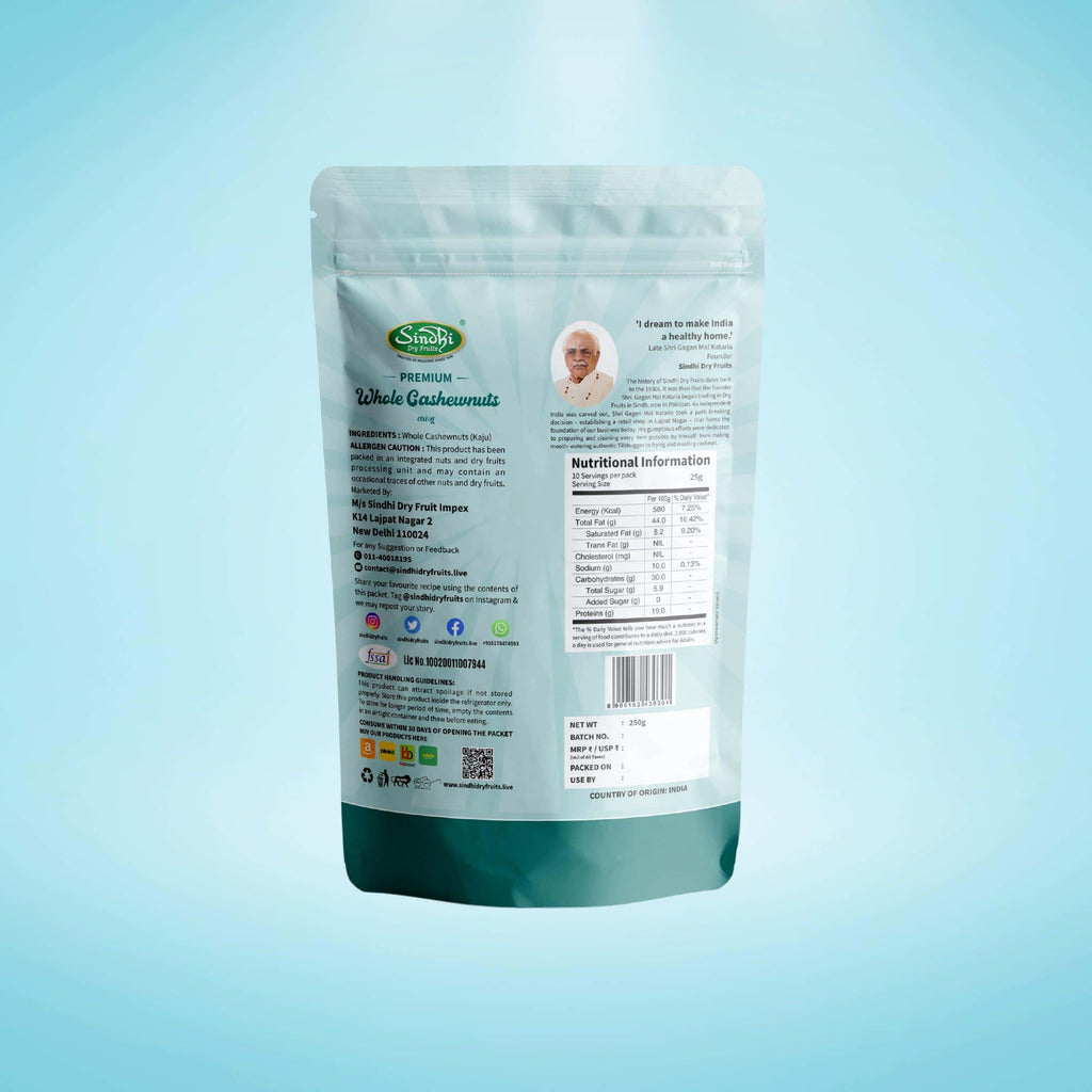 Premium Kaju - Buy Whole Cashew Nuts Online - Sindhi Dry Fruits
